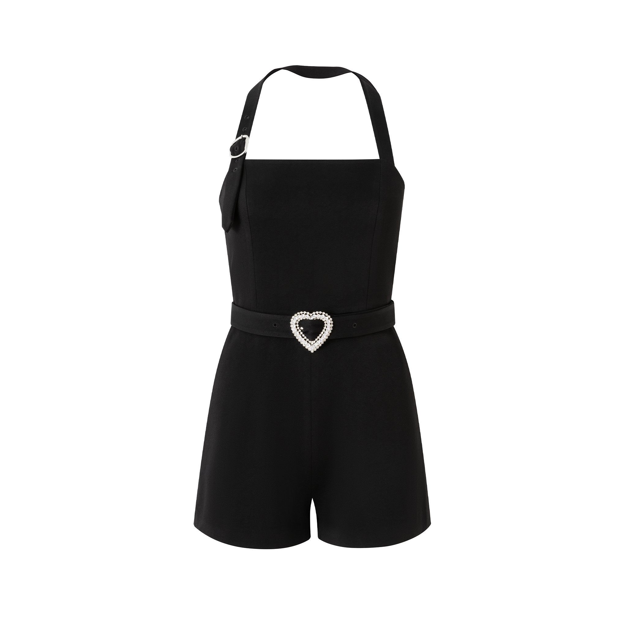 Black Hanging Neck Bodysuit | MADAX