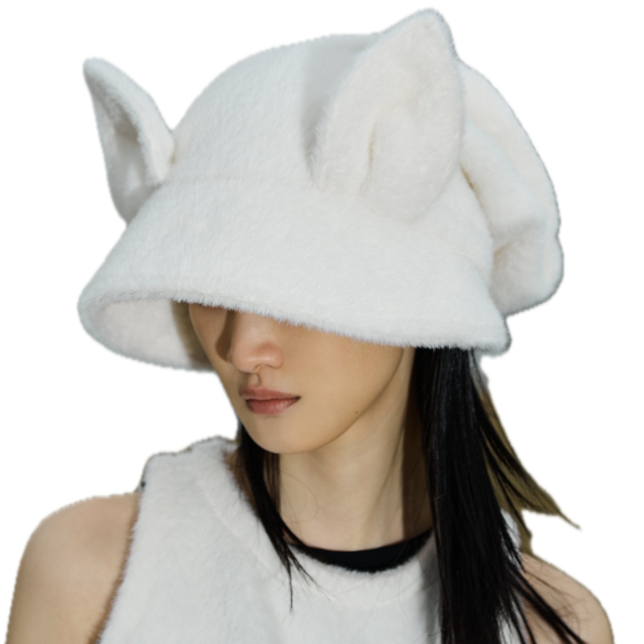 Cat Ears Stacking Hat White | MADAX