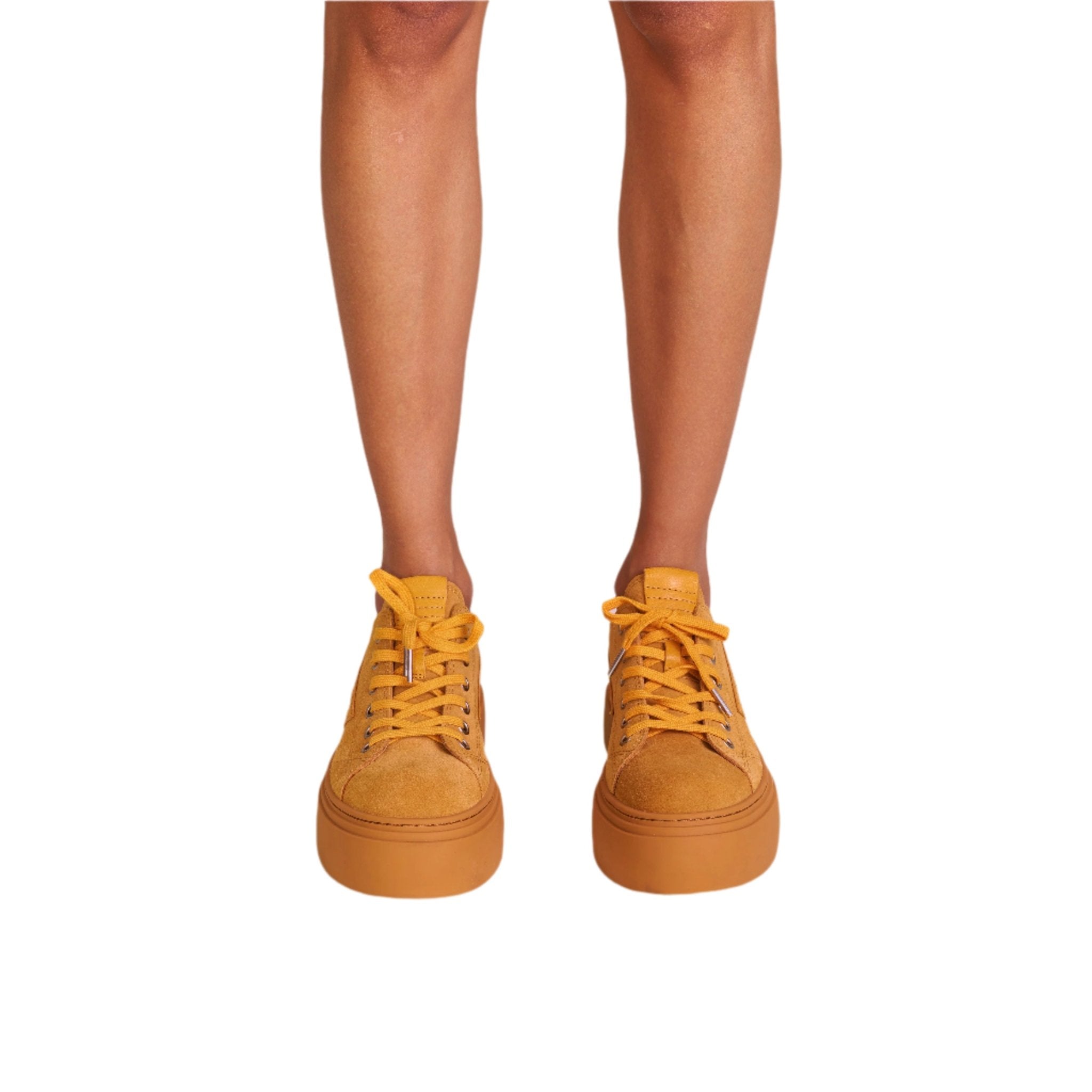 Compass Meteor Suede Leather Sneakers In Ginger | MADAX
