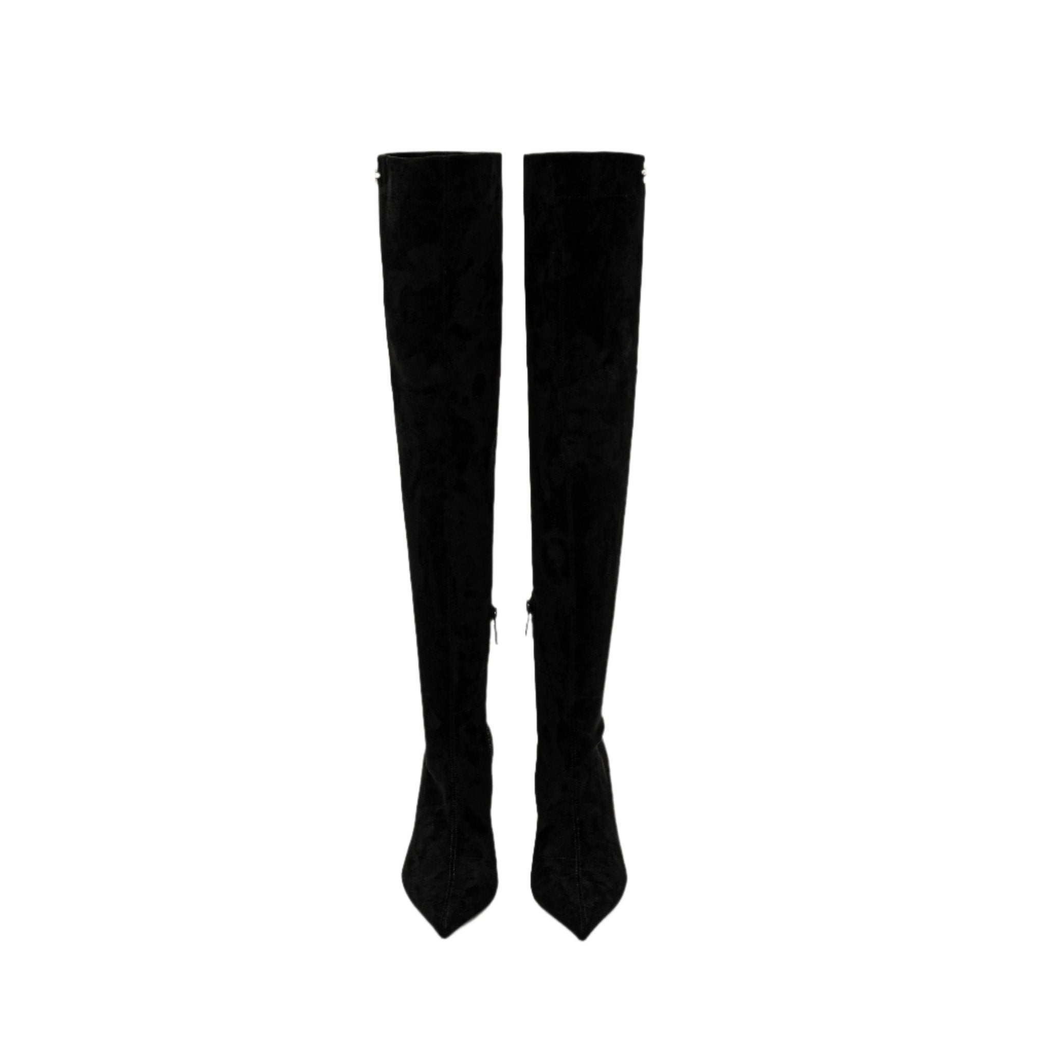 Compass Rivet Elastic Knee-High Boots | MADAX