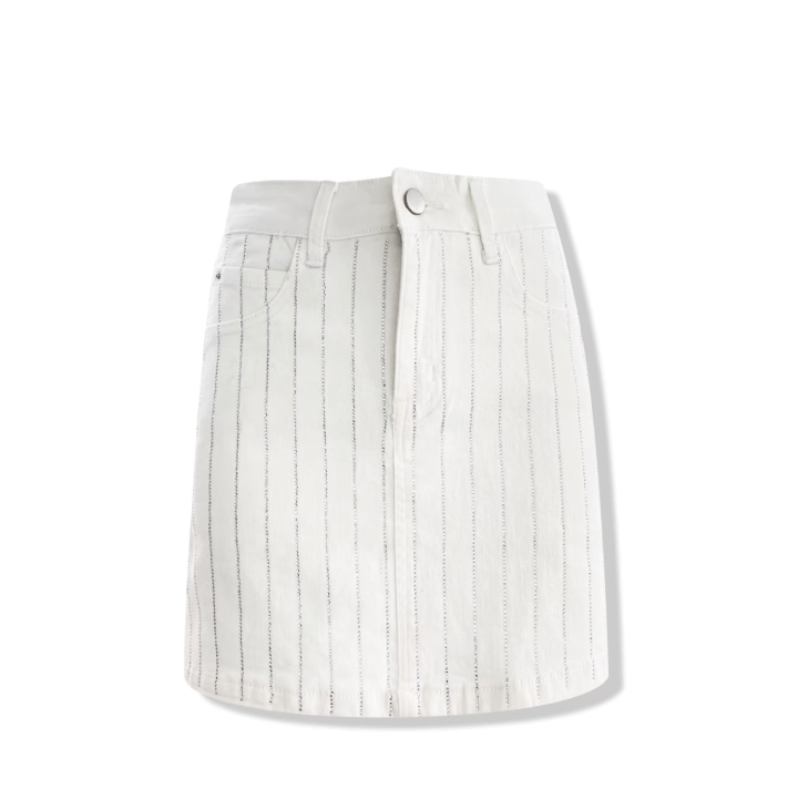 Denim Skirt in White | MADAX