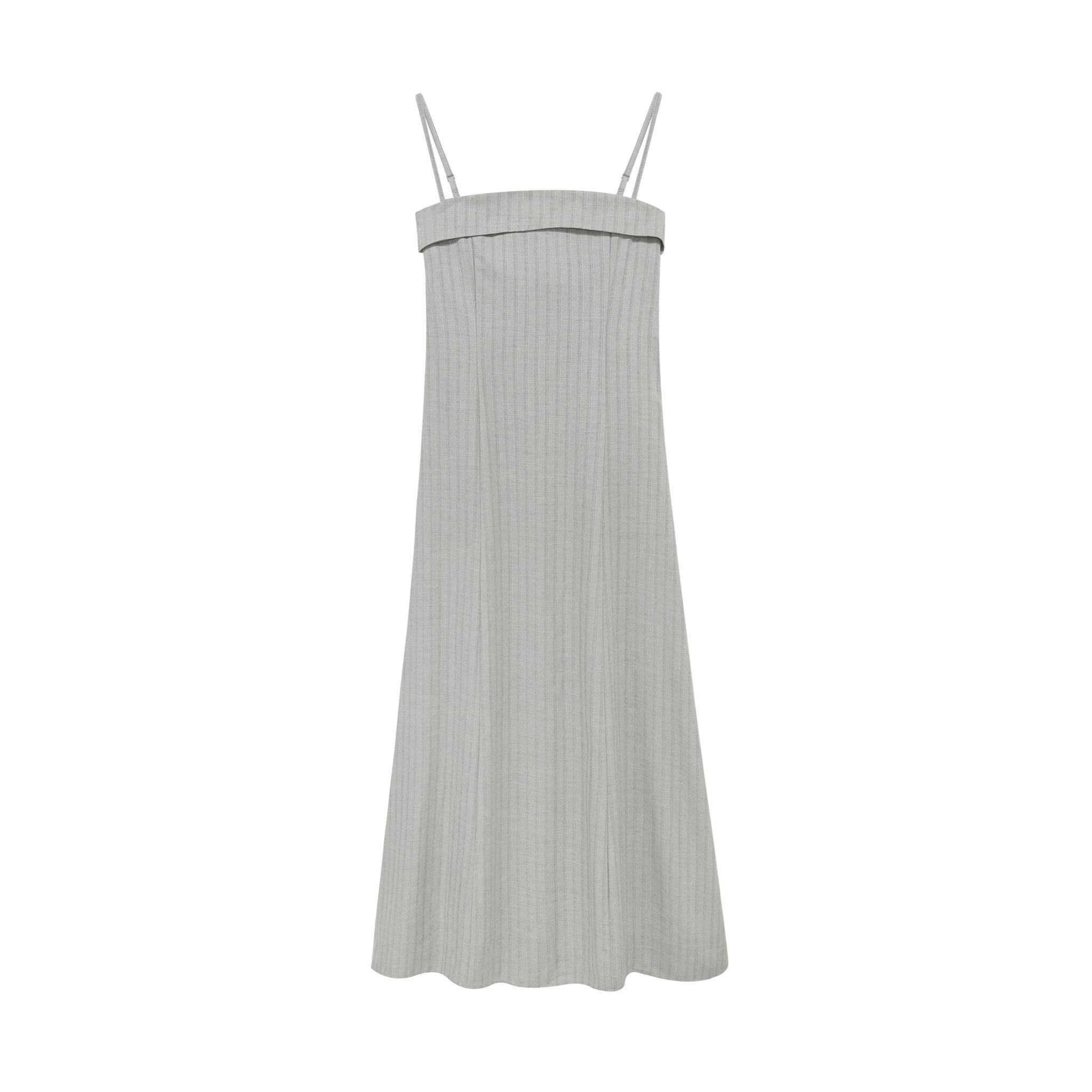 Grey Striped Suit Strap Dress | MADAX
