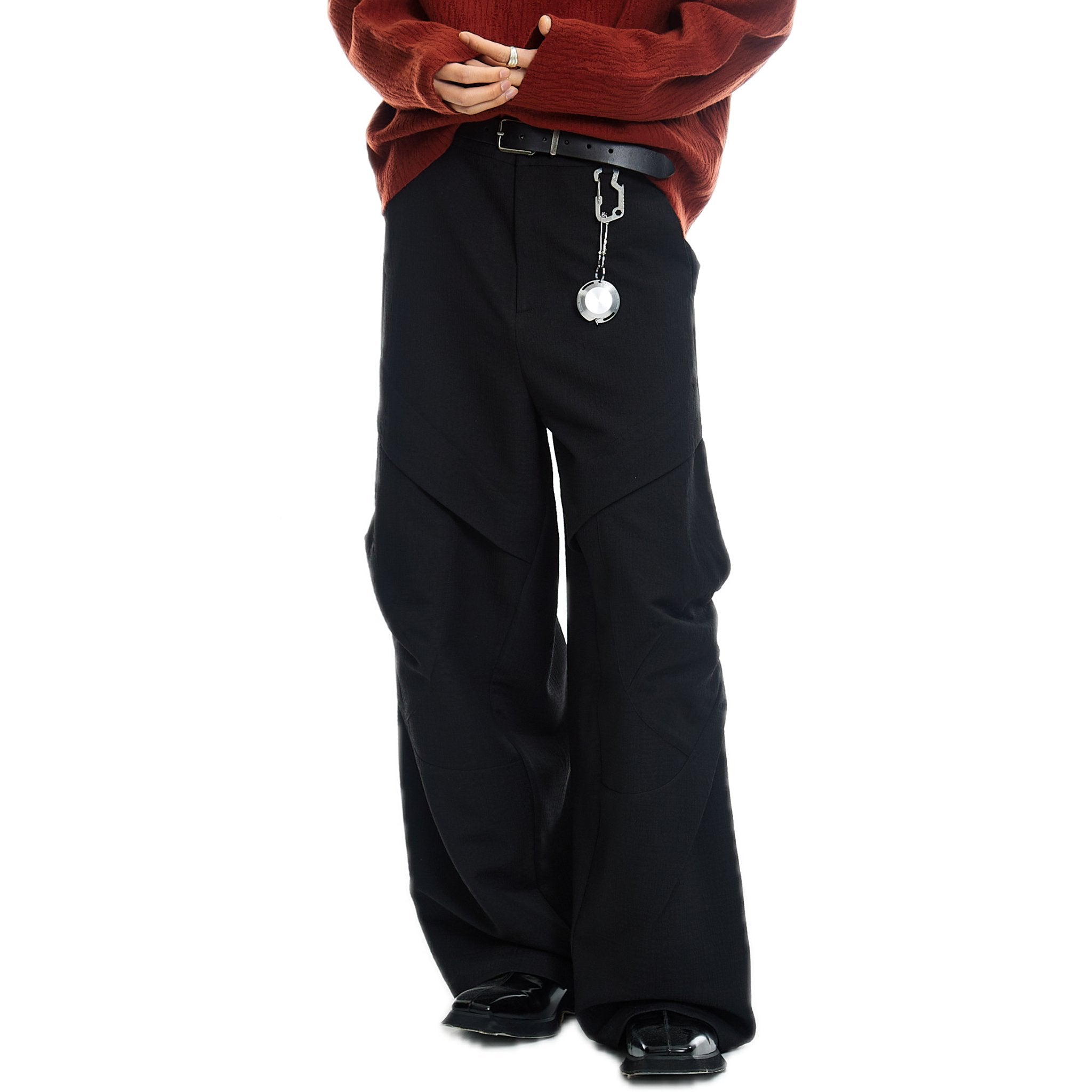 Loose Structure Pants in Black | MADAX