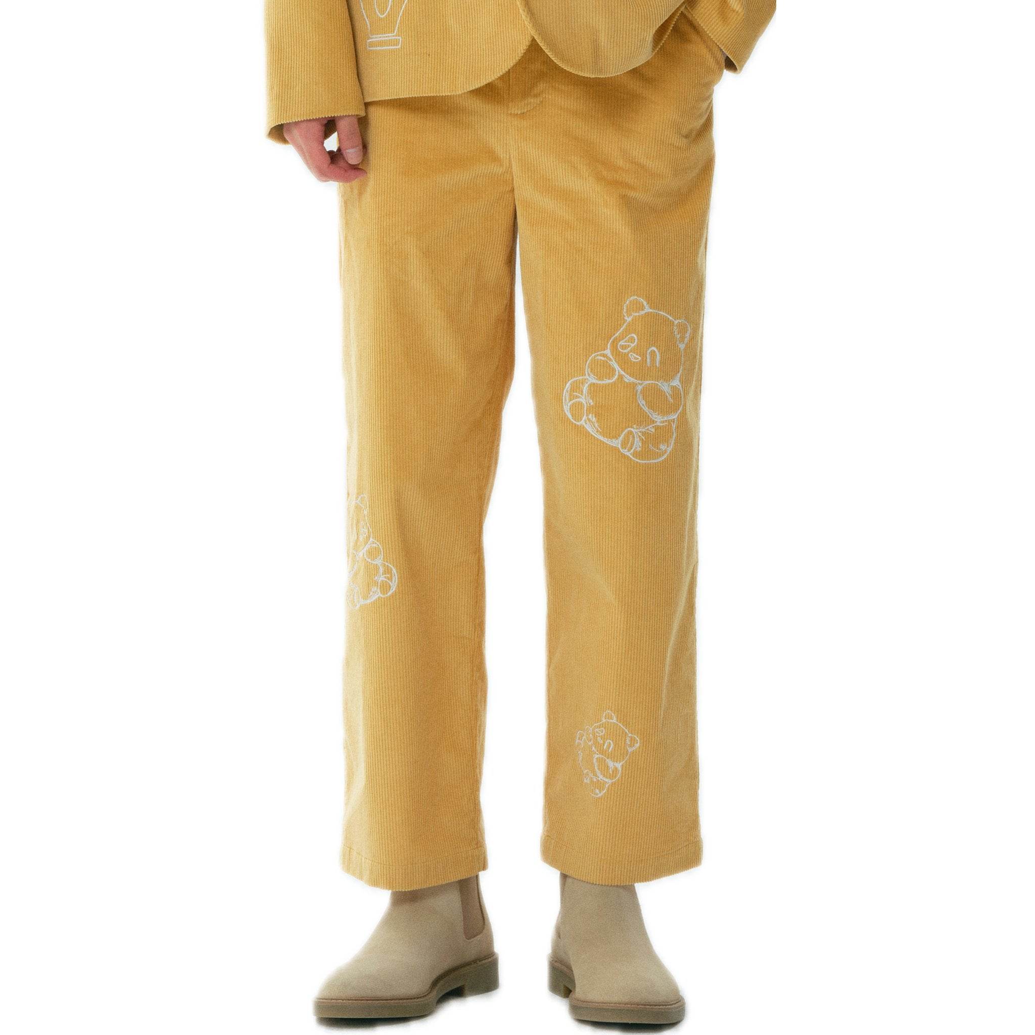 Panda Embroidered Corduroy Pants | MADAX