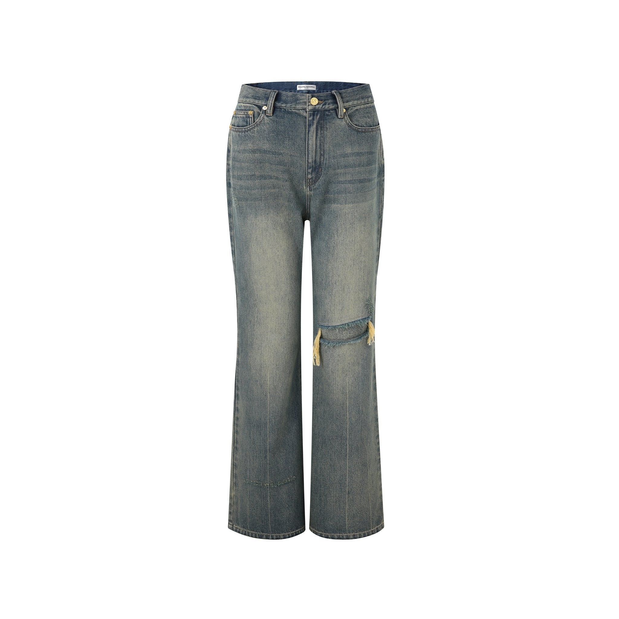 Vintage Aged Micro Raglan Ripped Jeans | MADAX