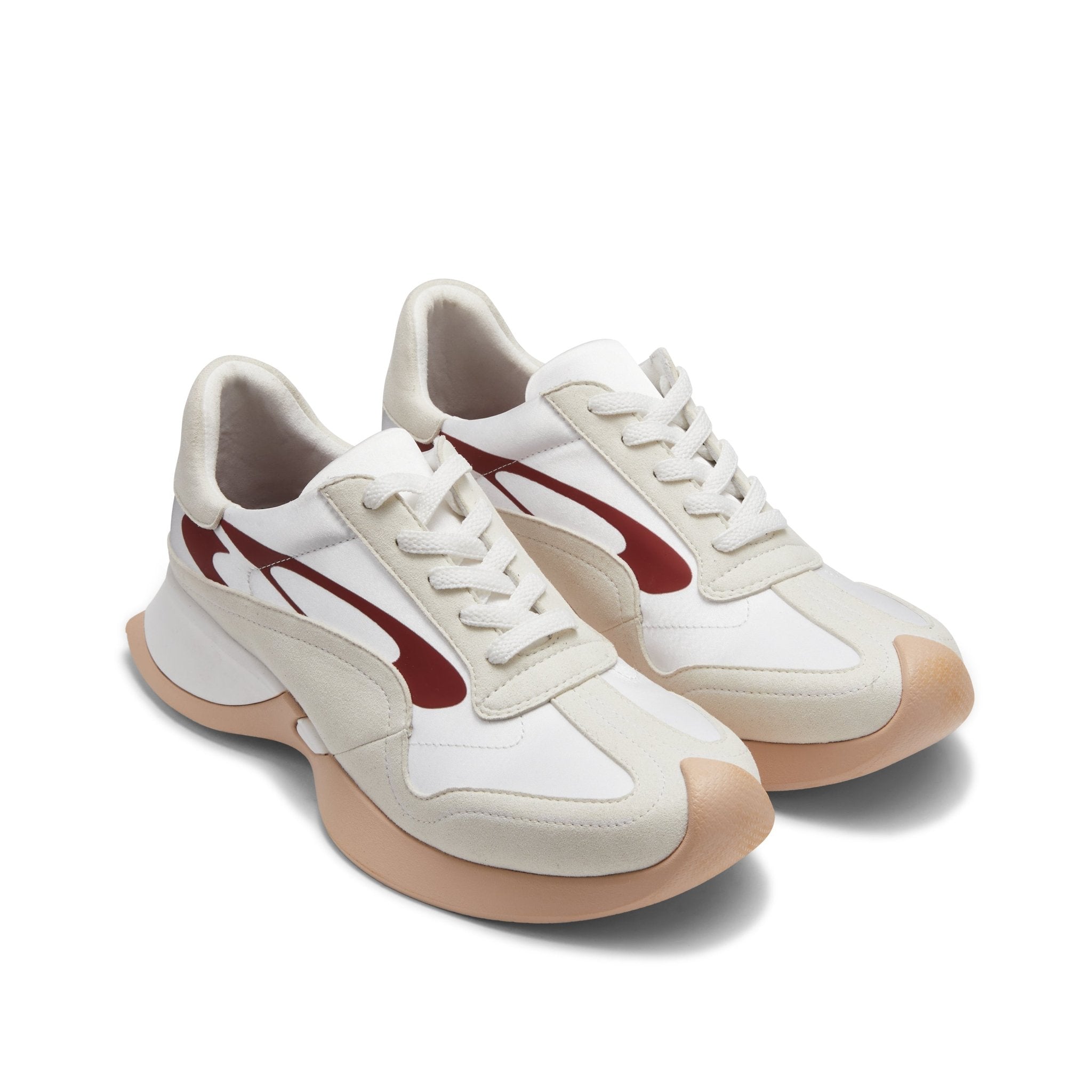 White Retro Running Shoes with Raised Toes | MADAX
