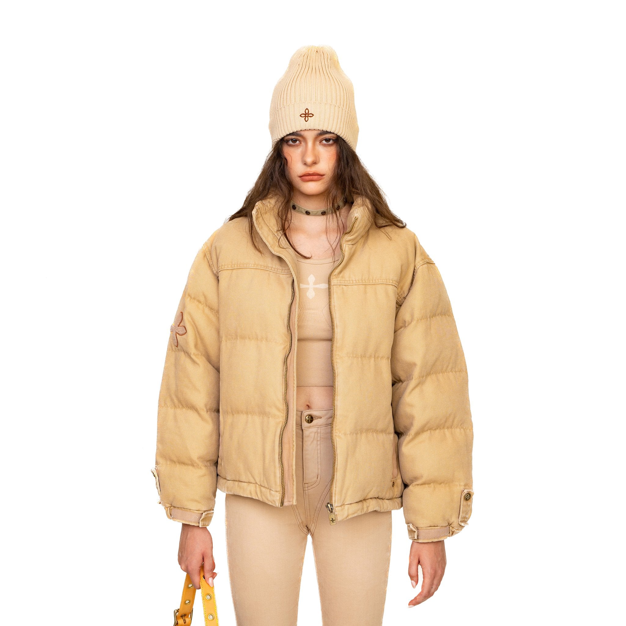 WildWorld Adventure Hiking Puffer Jacket In Wheat | MADAX